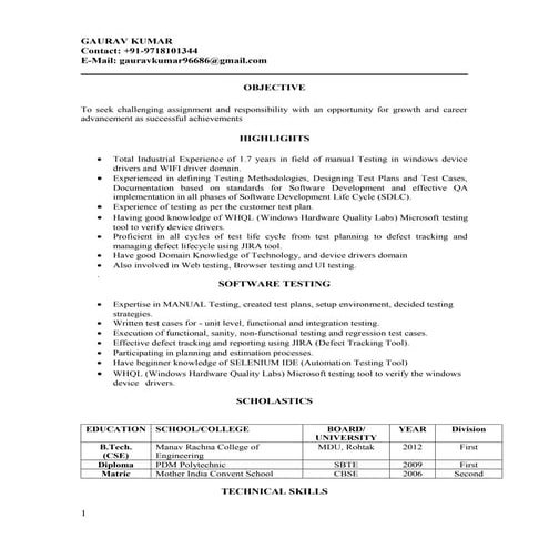 Gaurav_Resume | DOC