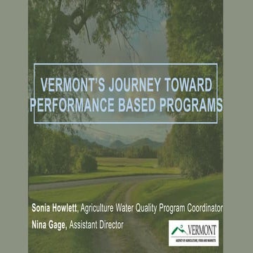 Vermont’s Journey towards Pay for Performance | PPT
