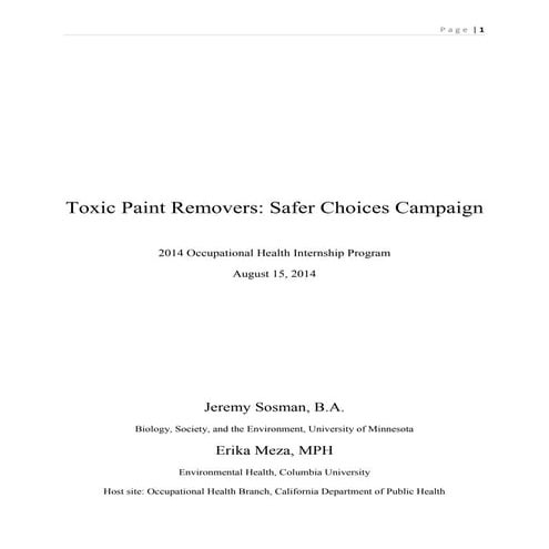 Final Report San Francisco - Toxic Paint Removers, Jeremy Sosman and ...