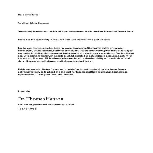 Letter of Recommendation | PDF