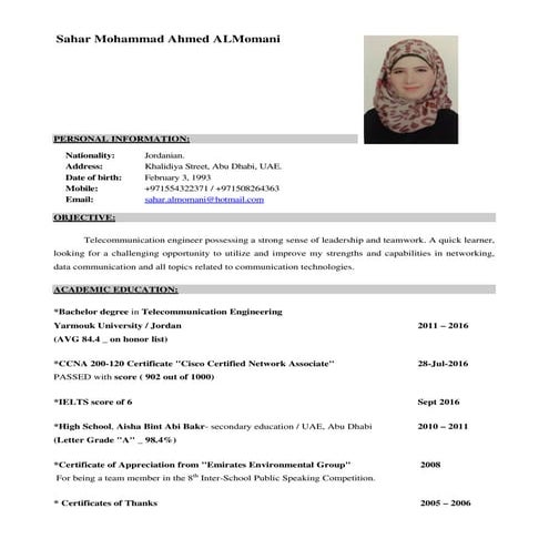 sahar cv updatedv1 | PDF | Education