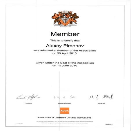 ACCA Certificates | PDF