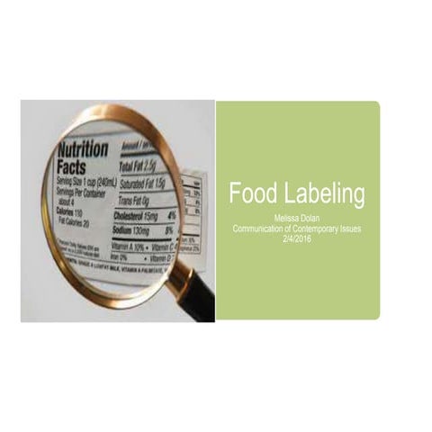 Food Labeling- Melissa Dolan | PPTX