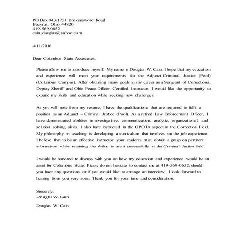 Cover Letter - Douglas | DOCX