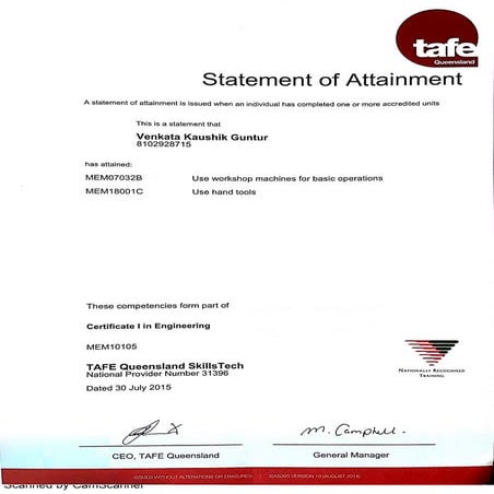 Tafe Queenslaand Cert | PDF