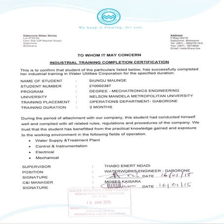 Certificates References Water Utilities_NEW | PDF