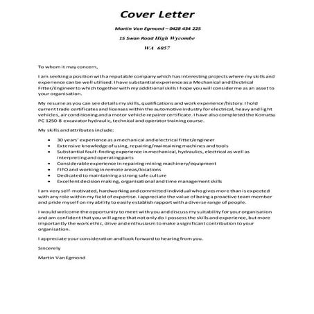 Cover Letter | DOCX