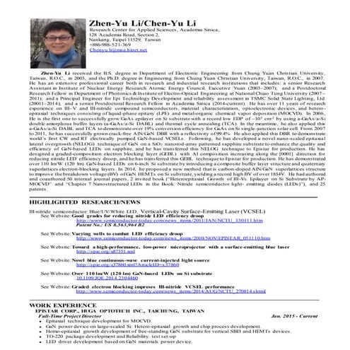 Zhen-Yu Li from Taiwan Resume 150720 | DOCX