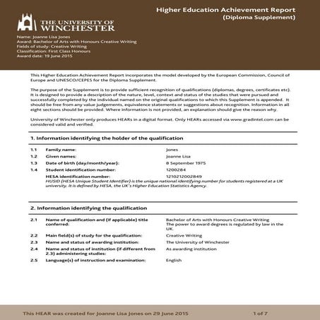 Higher Education Achievement Report | PDF | Undergraduate Education ...
