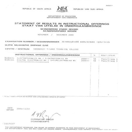 Statement of Results in Instructional Offerings | PDF