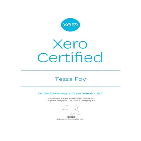 Xero certification certificate | PDF