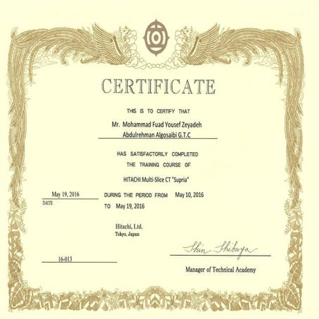 CT Training Certificate | PPT