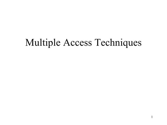 Multiple access techniques | PPT