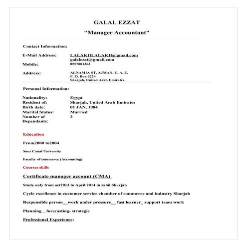 cv galal | PDF