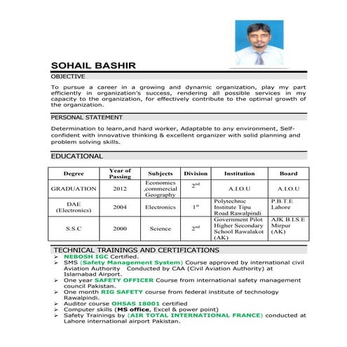 sohail cv (HSE) | PDF