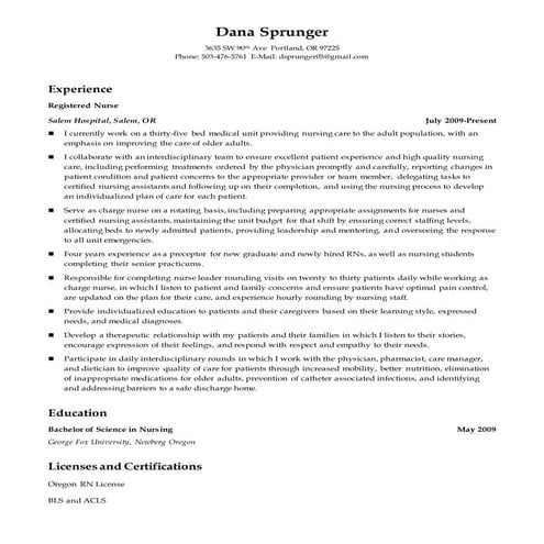 Dana Resume Template | PDF
