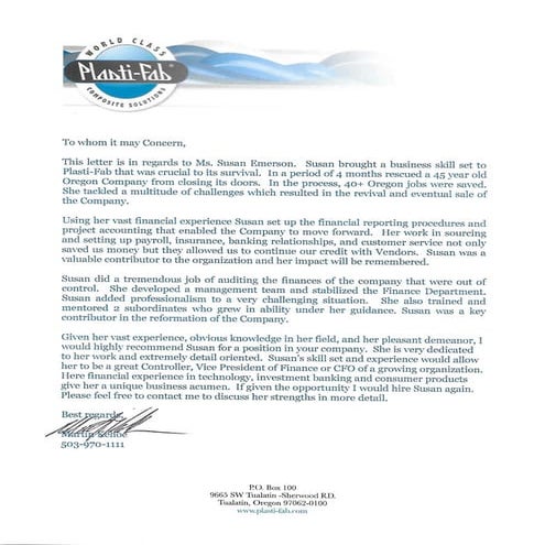 Plasti-Fab Reference Letter | PDF