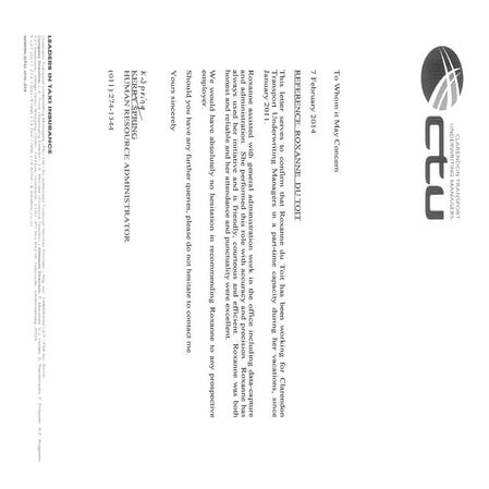 CTU - Reference Letter | PPT