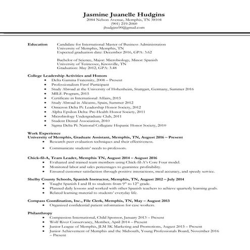 Jasmine Hudgins Resume | DOC