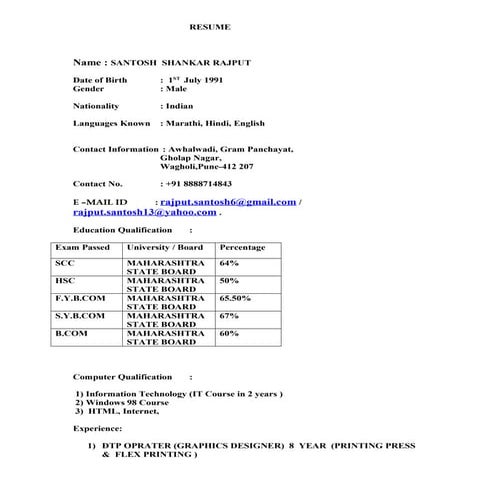 SANTOSH RAJPUT | PDF