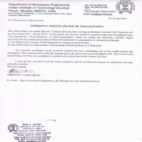 EXPERIANCE CERTI IITB | PDF