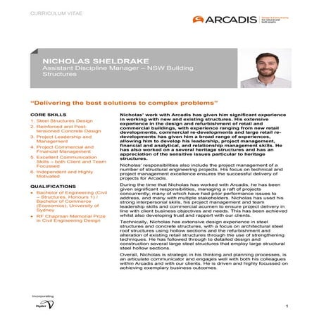 Nicholas Sheldrake_Oct2016_Arcadis CV | PDF