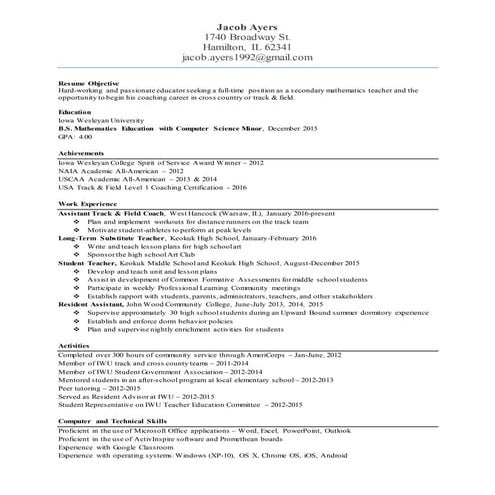 Education Resume | PDF