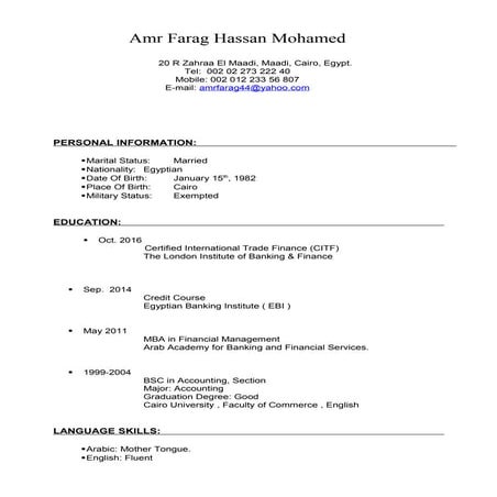 Amr Farag CV | PDF