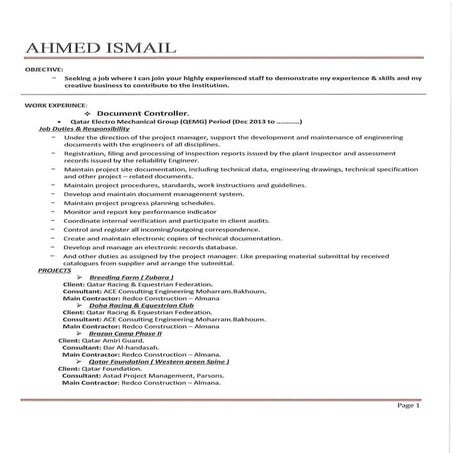 Ahmed Ismail CV | PDF