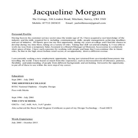 Jacqueline Morgan CV | DOCX