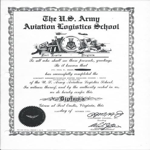 Aviation Logistics School 68J Diploma | PDF