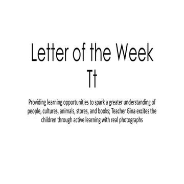 Letter of the week T presentation | PDF