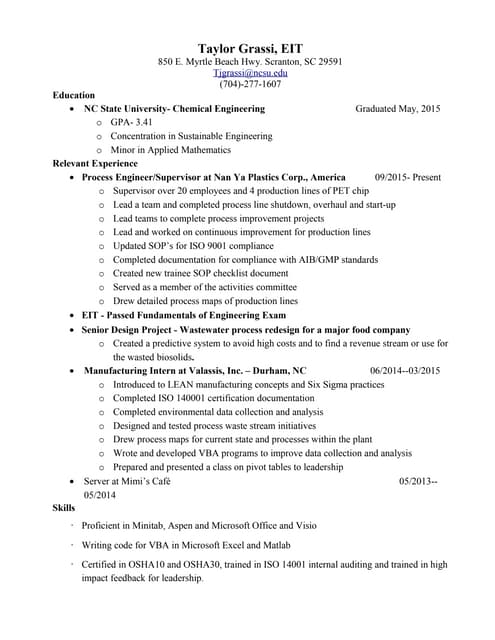 WayneAndradeCHEE Resume(Fall 2015) | PDF