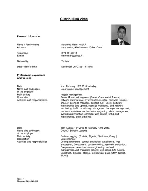 HAMZA CV - ME | PDF