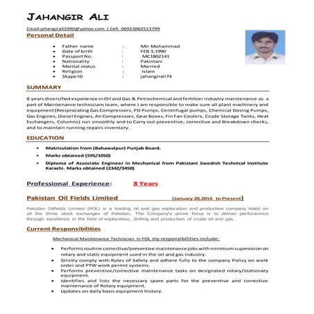 Muhammad sajid jahangir cv doc. | DOCX