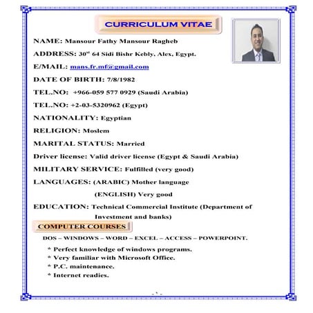 Mohammed Fekry Curriculum 0001 (2) | DOC