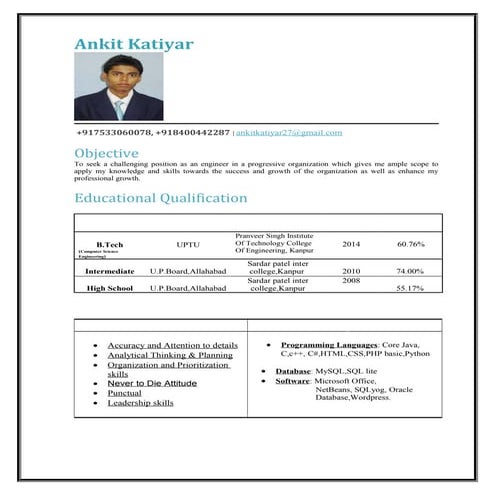 ankit.cv1 | Programming Languages | Computing