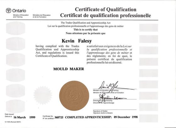 Mould Maker Certificate Fanshawe College | PDF