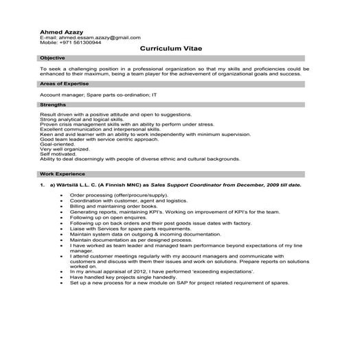 Ahmed New CV | DOC