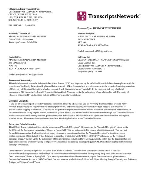 Final college transcript | PDF