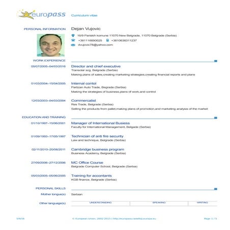 Dejan Vujovic CV English | PDF