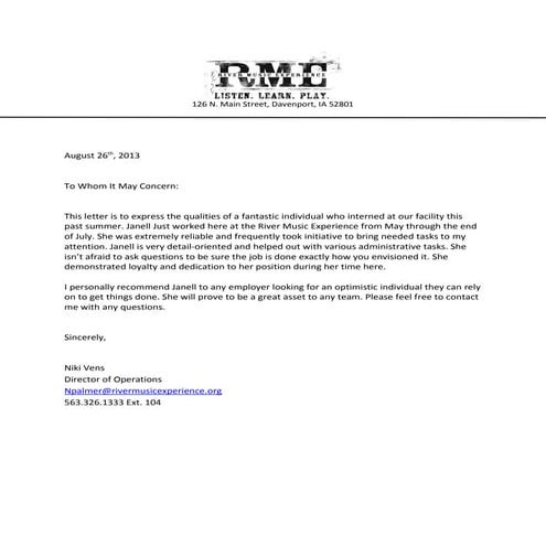 Alan Schafer's Letter of Recommendation | DOCX