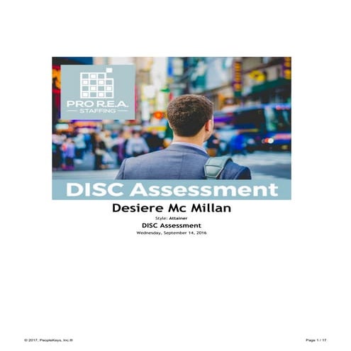Desiere Mc Millan DISC Assessment | PDF
