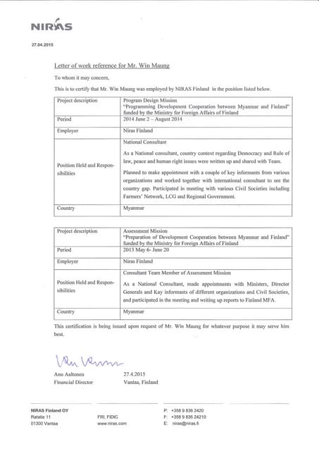 Fintrac - Employment Reference | PDF