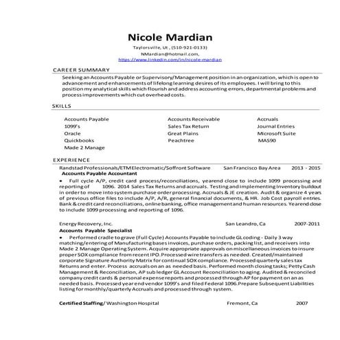 Resume Nov 2016 | PDF