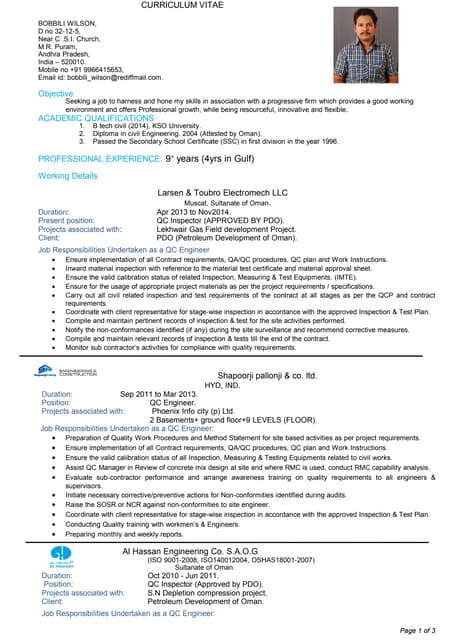 CV CIVIL ENGINEER | PDF