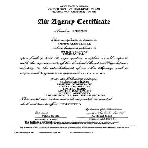 EAC FAA 145 EASA 145 ISO9001 | PDF