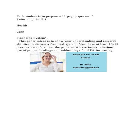 Each student is to prepare a 11 page paper on Reforming the U.S..docx