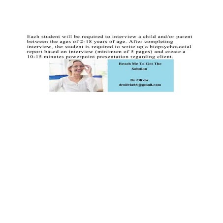 Each student will be required to interview a child andor parent | DOCX