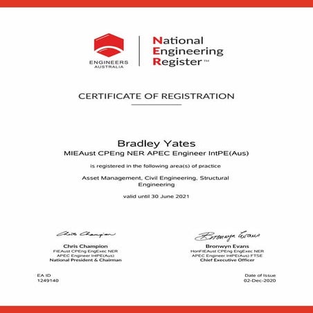 Engineers Australia, MIEAust CPEng NER APEC Engineer IntPE(Aus ...